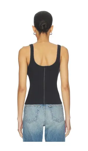 Free People End Game Pointelle Tank - Black