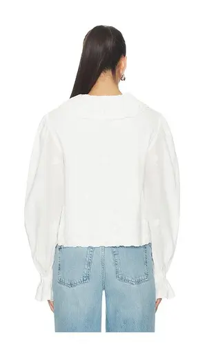 STONE COLD FOX X Abigail Embroidered Floral Cropped Blouse