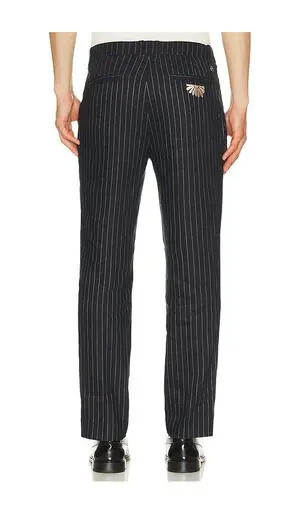 KHALHON Daisy Stripe Linen Trousers