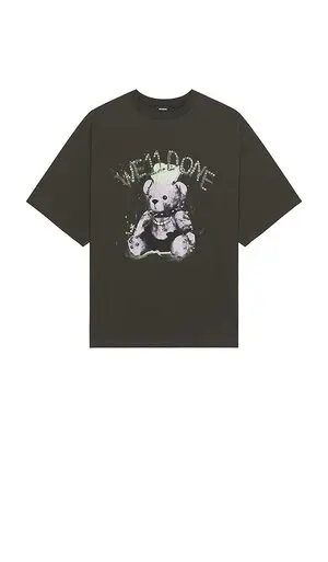 We11Done Punk Teddy T-shirt In Grey - Charcoal