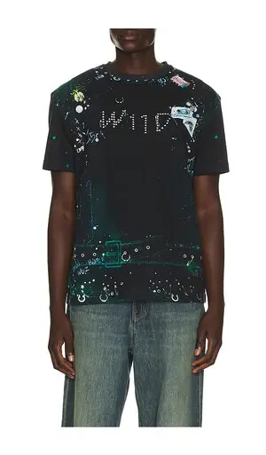 We11Done Trompe-l'oeil Pierced T-shirt - Black