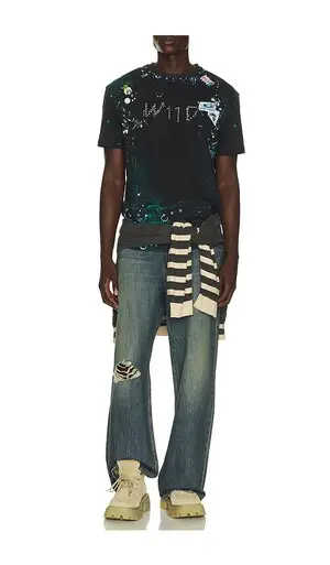 We11Done Trompe-l'oeil Pierced T-shirt - Black