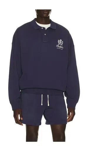 Polo Ralph Lauren Relaxed Fit Fleece Graphic Sweatshirt In Blue - Dark Cobalt