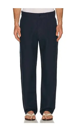 Nn07 NN07 Aden 1454 Linen Trousers Navy