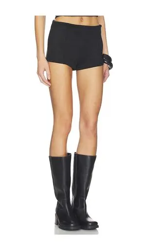 Superdown Faux Suede Short - Black