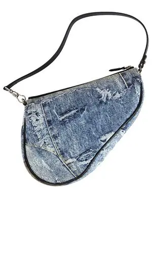 Undefined Dior Denim Saddle Bag - Blue