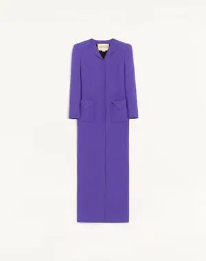 Valentino Garavani Embroidered Cady Satin Coat - Purple
