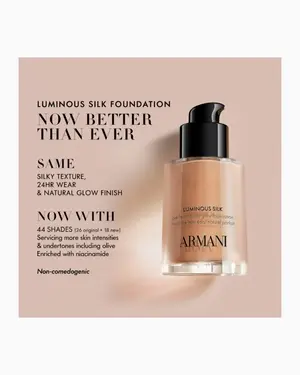 Giorgio Armani 5.75 Light Medium Neutral Golden, Luminous Silk Natural Glow Blurring Foundation With 24- Hour Wear 30ml - Beige
