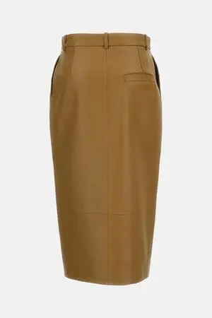 Khaite Anden Leather Midi Skirt