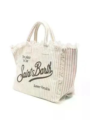 MC2 SAINT BARTH Striped Fringed Tote Bag