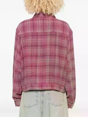 R13 Plaid Button-down Shirt Jacket - Pink