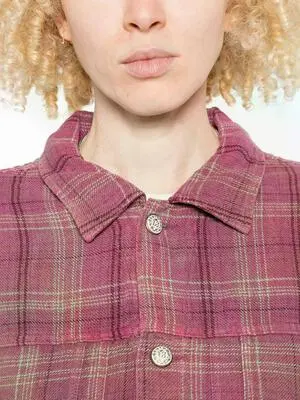 R13 Plaid Button-down Shirt Jacket - Pink