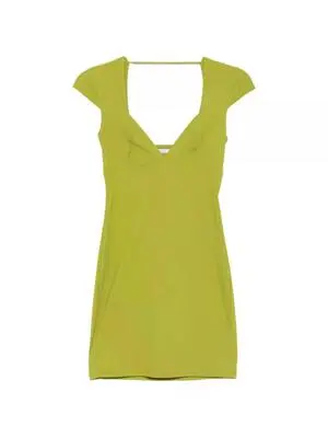 Patrizia Pepe Mini Sweetheart-neck Jersey Dress - Green