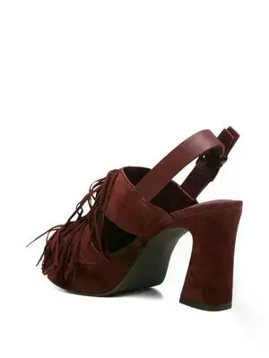 Ash Fringe-detailed Platform Sandals - Brown