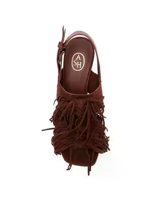 Ash Fringe-detailed Platform Sandals - Brown