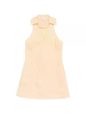 Patrizia Pepe V-neck Cotton Mini Dress - Yellow