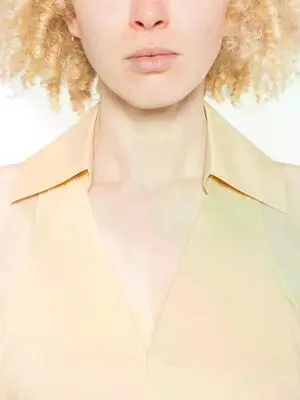Patrizia Pepe V-neck Cotton Mini Dress - Yellow