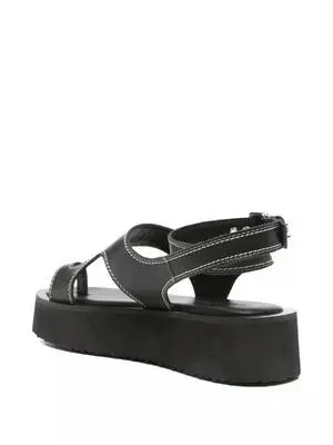 Patrizia Pepe Contrast-stitch Platform-heel Sandals