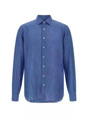 BORRIELLO NAPOLI Buttoned Linen Shirt - Blue