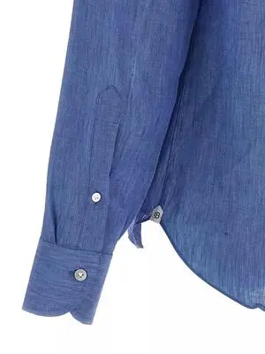 BORRIELLO NAPOLI Buttoned Linen Shirt - Blue