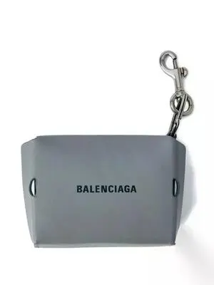Balenciaga Embossed Logo Key Holder - Grey
