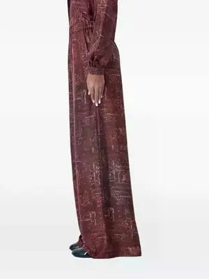 Max Mara Printed Silk Trousers