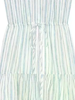 Rails Albany Ruffled-hem Striped Mini Dress - White