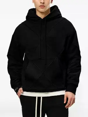 HAMZA Diamond Stitched Hoodie - Black