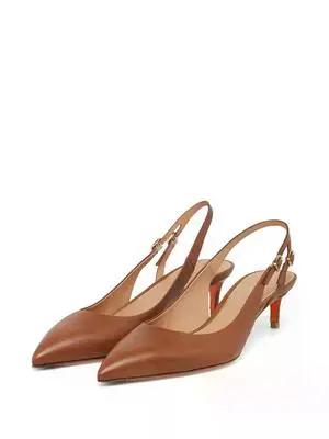 Santoni Audrey Pointed-toe Slingback Pumps - Brown