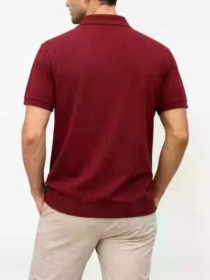 FRANZESE COLLECTION Ribbed V-neck Cotton Polo Shirt