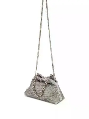 Stella McCartney Mini Falabella Crystal-mesh Shoulder Bag - Silver