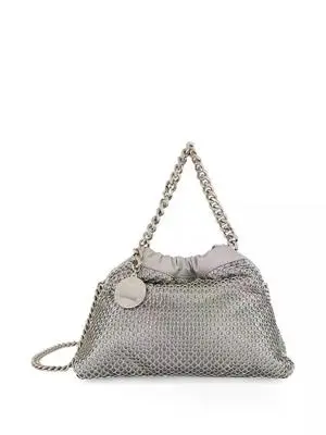 Stella McCartney Mini Falabella Crystal-mesh Shoulder Bag - Silver