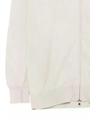 KANGRA Ribbed Zip-up Cardigan - Neutrals