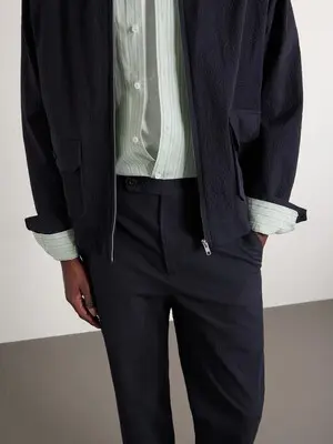 BODE Straight-leg Cotton-blend Seersucker Trousers
