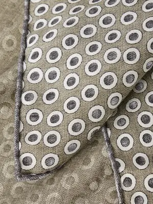 Brunello Cucinelli Polka-dot Silk Pocket Square - Gray