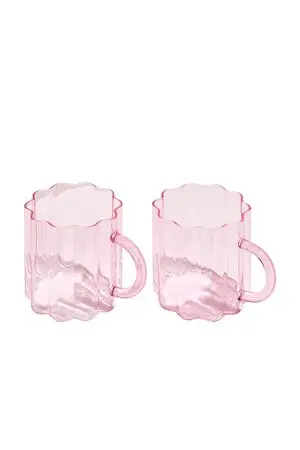 FAZEEK Wave Mugs Set Of 2 - Pink