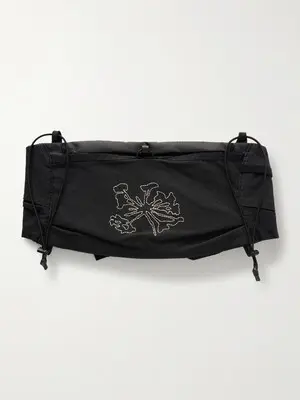 PORTAL Borders Embroidered Ripstop-trimmed Mesh Belt Bag - Black