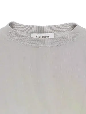 KANGRA Short-sleeve Knitted Cotton Sweater - Grey