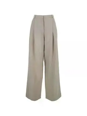 MERCI Cotton High-waisted Wide Leg Trousers