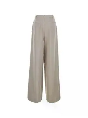 MERCI Cotton High-waisted Wide Leg Trousers