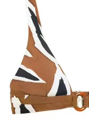 MARYAN MEHLHORN Abstract-print Buckle Bikini Top