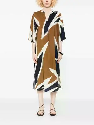 MARYAN MEHLHORN Abstract-pattern Midi Dress