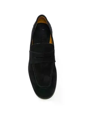 FRATELLI RENNELLA Suede Penny Loafers - Black
