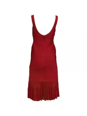Herve Leger Pleated Bandage Midi Dress