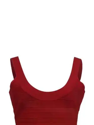 Herve Leger Pleated Bandage Midi Dress