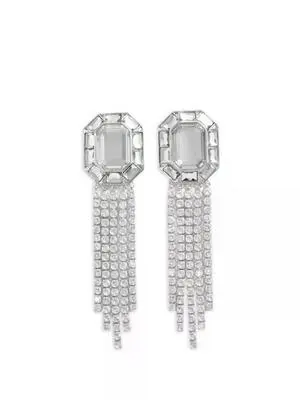 SELF-PORTRAIT Crystal Droplet Earrings - Silver