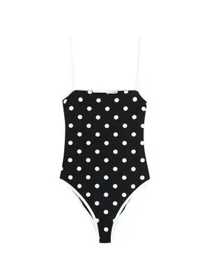 SELF-PORTRAIT Polka-dot One Piece Swimsuit - Black