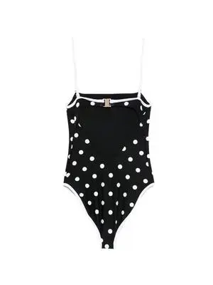 SELF-PORTRAIT Polka-dot One Piece Swimsuit - Black