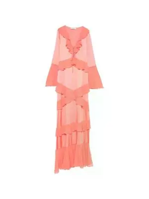 LES FILLES D'EVA Ruffled Maxi Dress - Pink