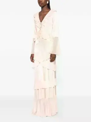LES FILLES D'EVA Maxi Dress With Ruffled Details - Pink